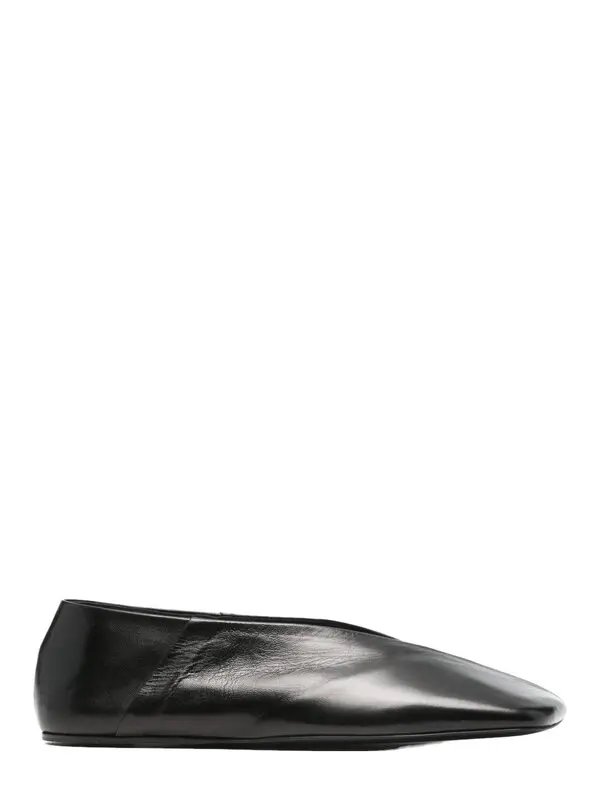 JIL SANDER Leather Ballet Flats - Black
