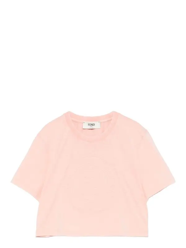 Fendi Logo Cotton T-shirt - Pink