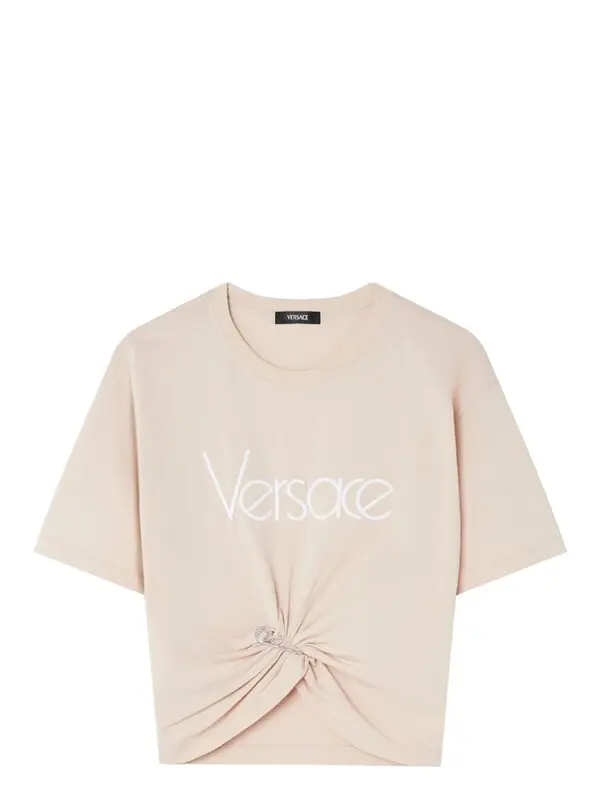 Versace Logo Cotton T-shirt - Pink