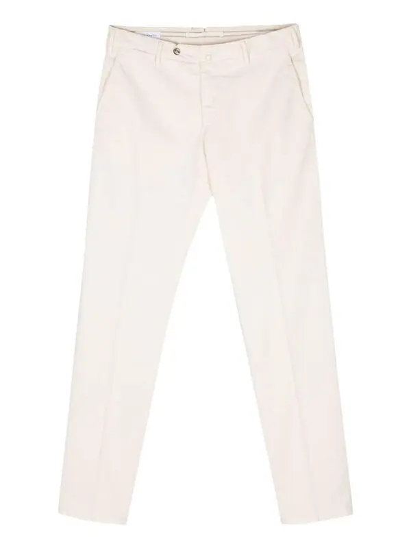 LUIGI BIANCHI Trousers With Logo - White
