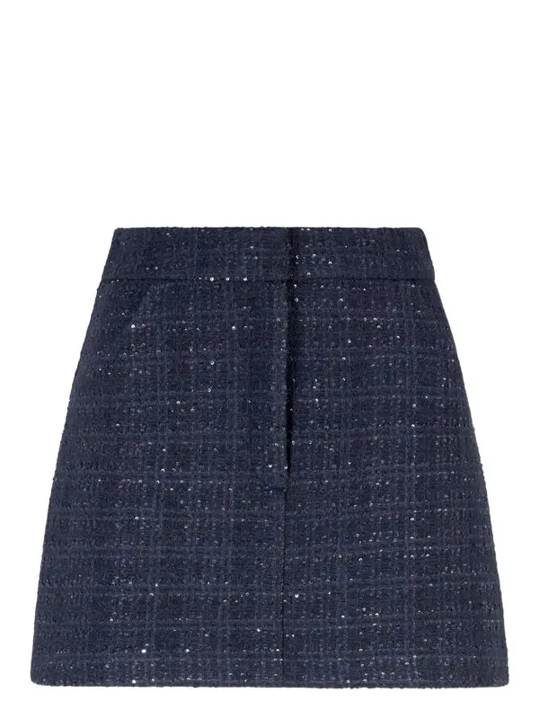 Emporio Armani Wool Blend Mini Skirt - Blue