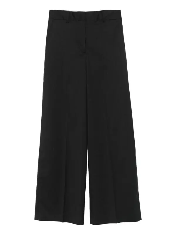 Officine Générale Wool Pinstripe Trousers - Black