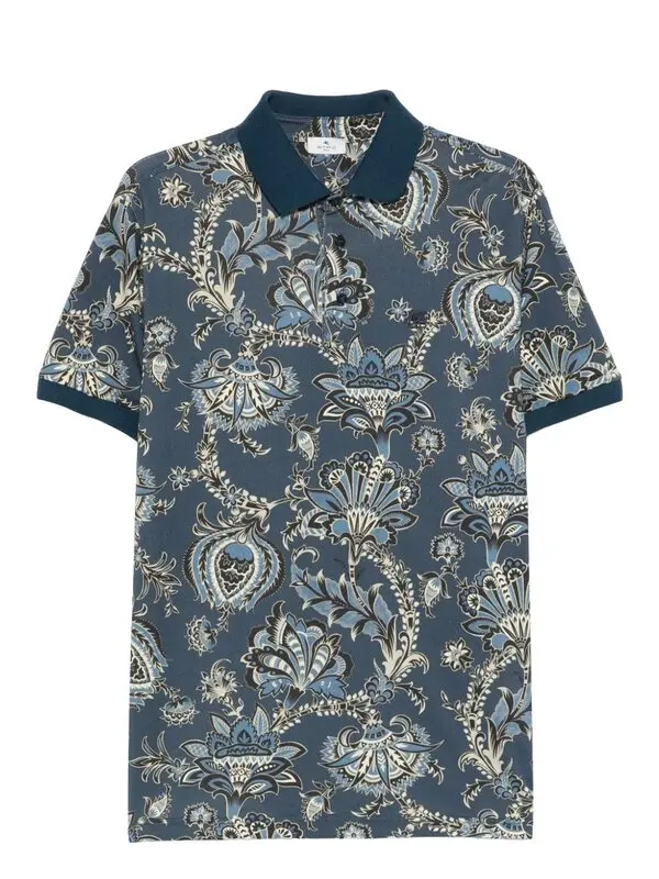 Etro Polo With Print - Blue