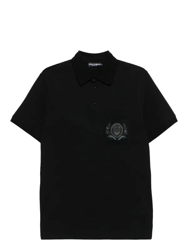 Dolce & Gabbana Polo With Logo - Black