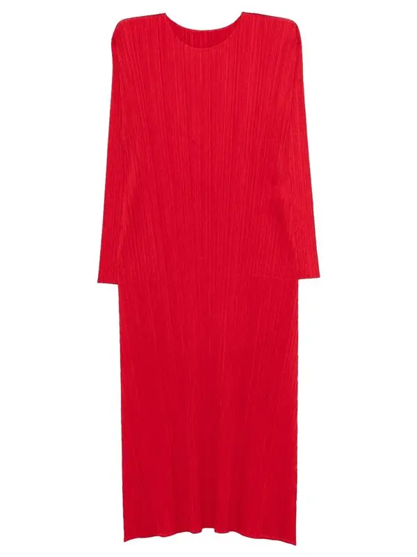 Issey Miyake Pleated Long Dress - Red