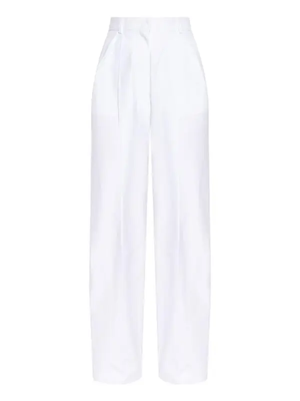Sportmax Cotton Wide Leg Trousers - White