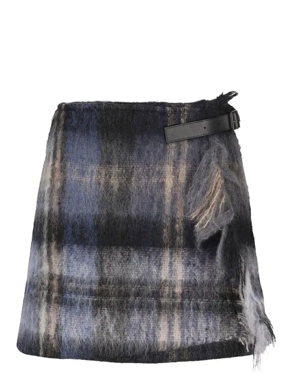 Loewe Wool Blend Mini Skirt - Blue