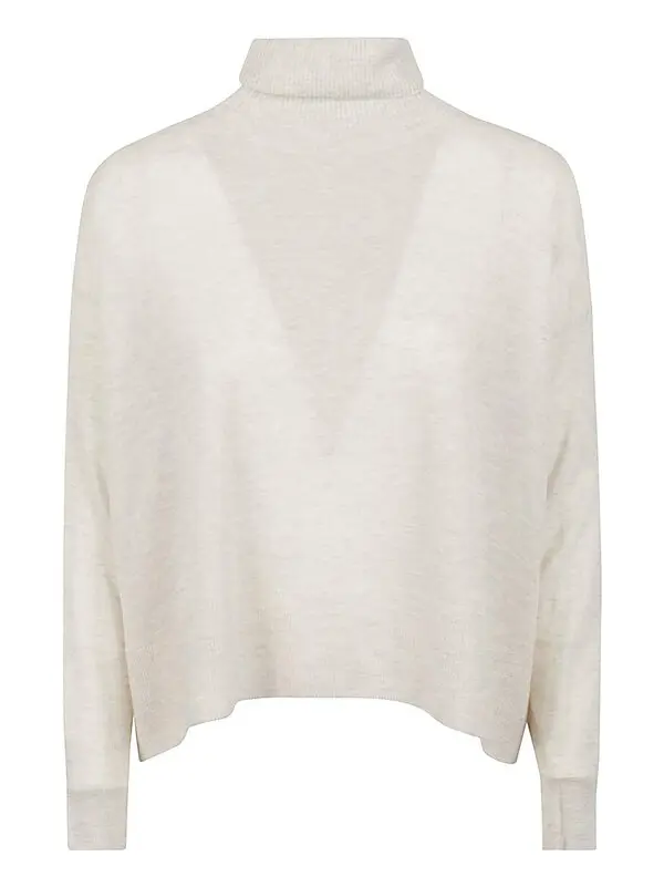 CT PLAGE Cashmere High-neck Sweater - Grey