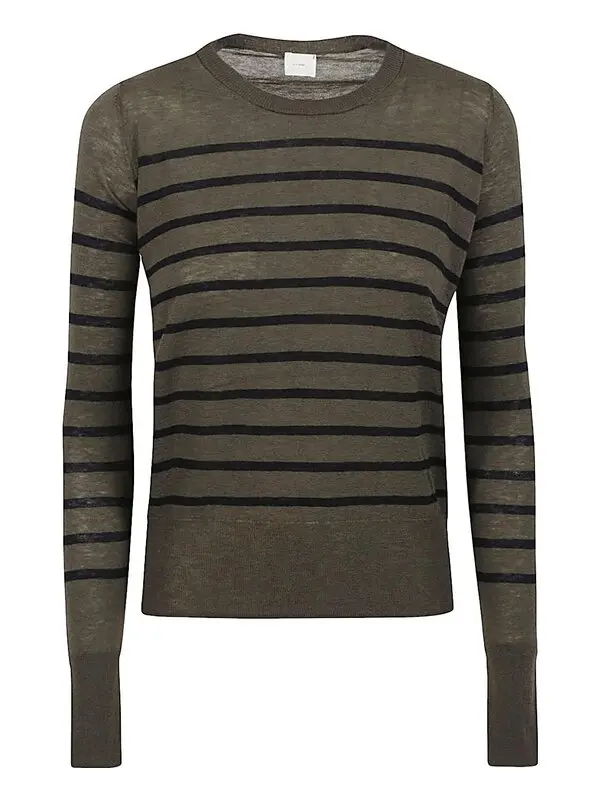 CT PLAGE Wool Striped Sweater - Green