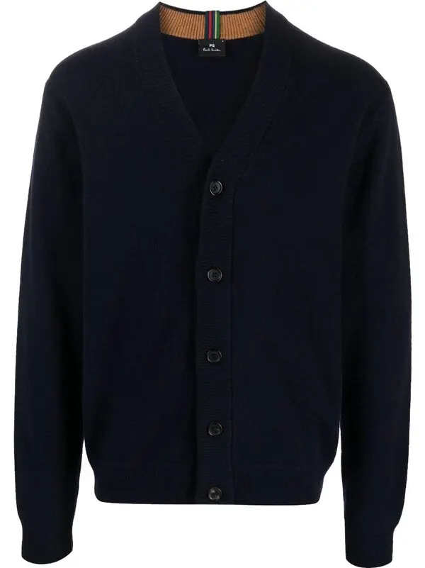 Paul Smith Merino Wool Cardigan - Blue