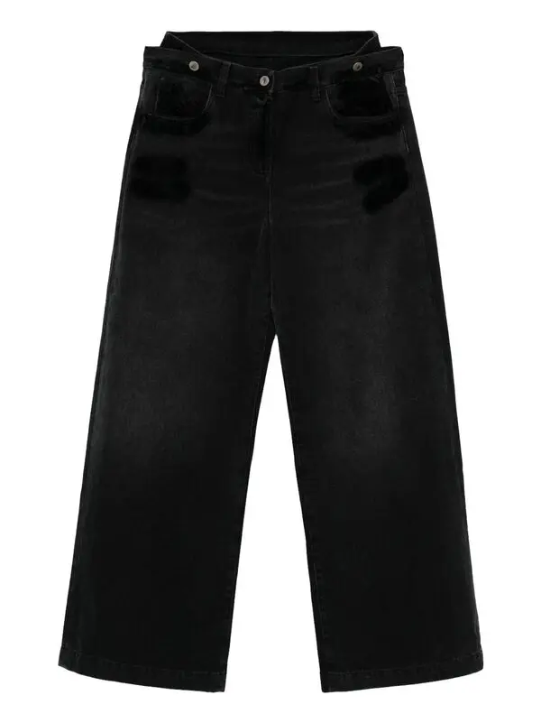 Attico Wide-leg Denim Jeans - Black