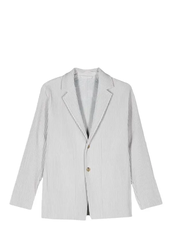 Issey Miyake Pleated Single-breasted Jacket - Grey