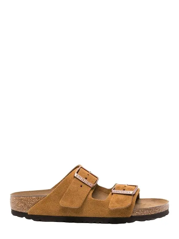 BIRKENSTOCK Arizona Suede Leather Sandals - Brown