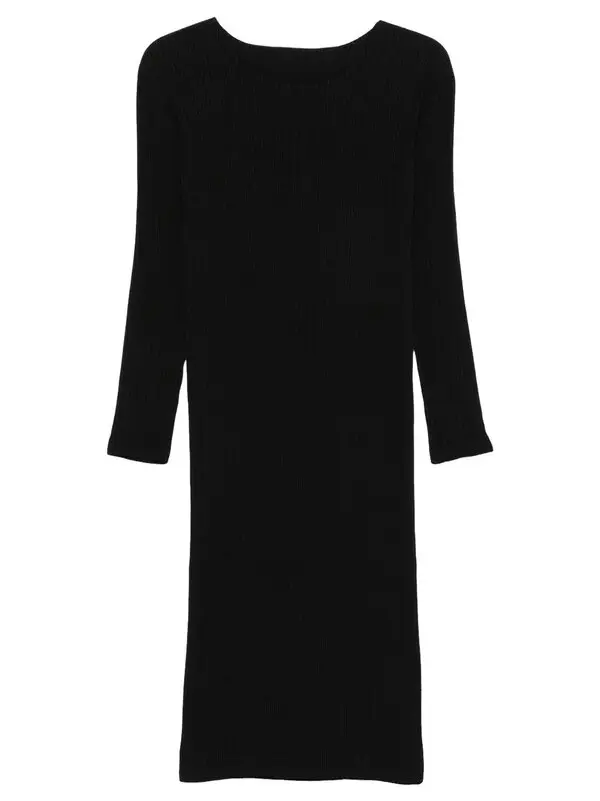 Issey Miyake Pleated Midi Dress - Black