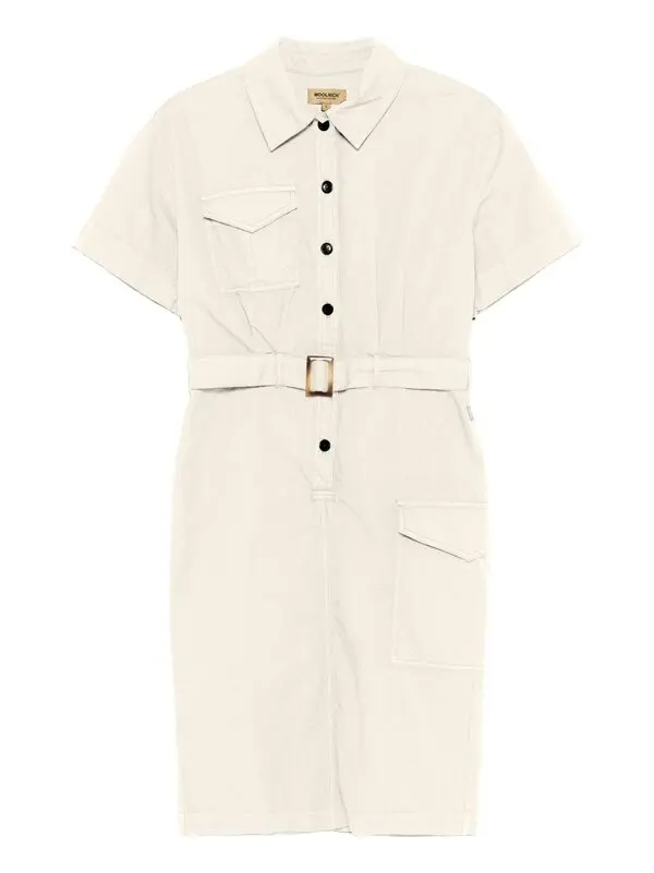 Woolrich Cotton Shirt Dress - Beige