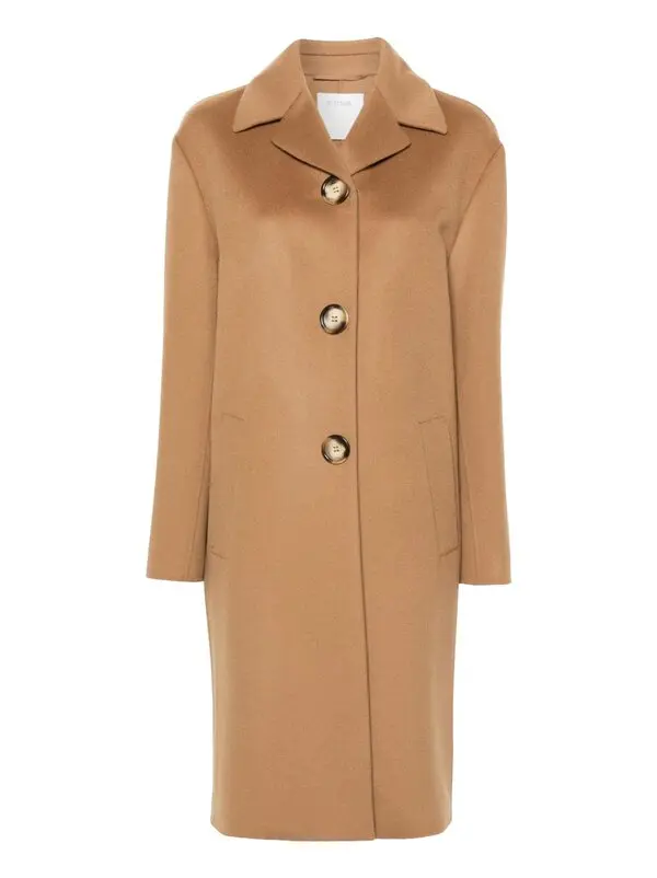 Sportmax Virgin Wool Midi Coat - Beige
