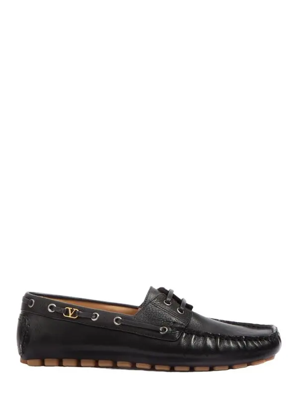 Valentino Garavani Leather Moccasin - Black