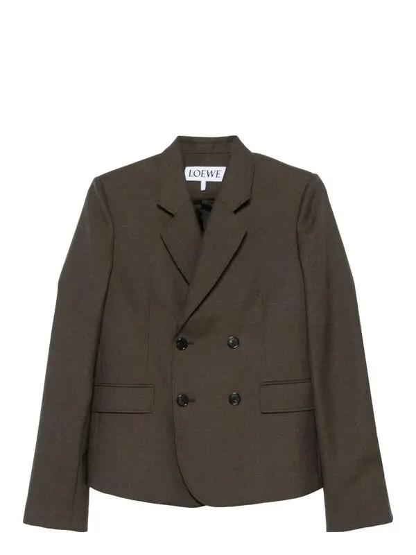 Loewe Wool Double-breasted Jacket - Brown