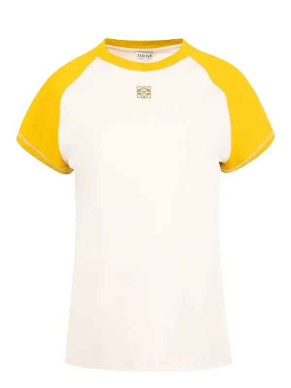 Loewe Logo Cotton T-shirt - Yellow