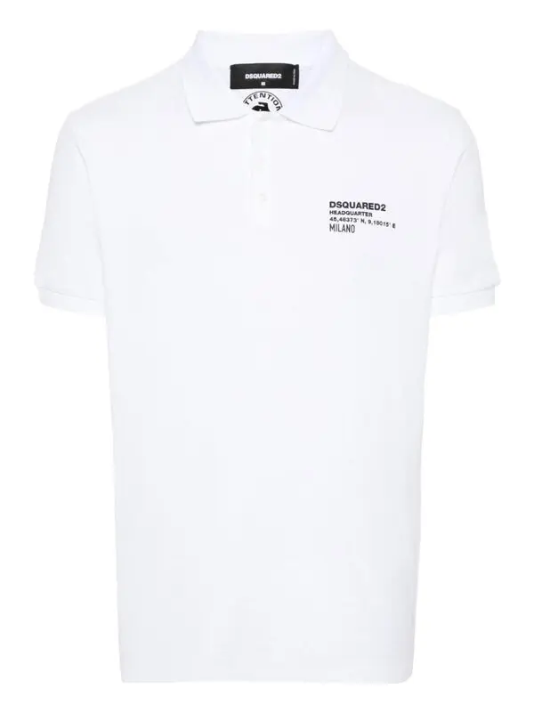 Dsquared2 Logo Cotton Polo Shirt - White