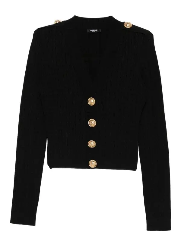 Balmain V-necked Cardigan - Black