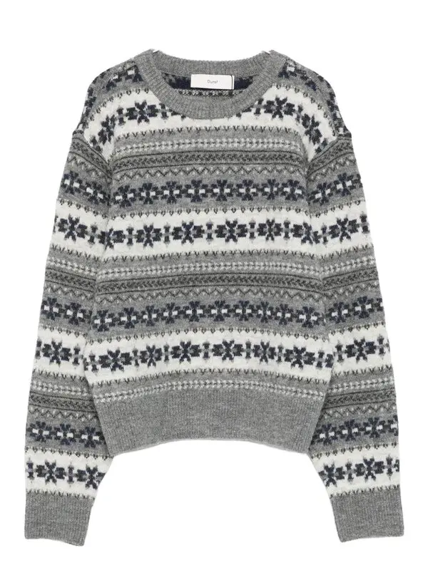 DUNST Wool Blend Crewneck Jumper - Grey
