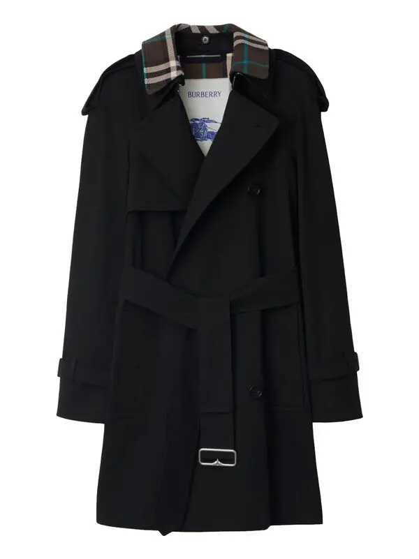 Burberry Cotton Gabardine Trench Coat - Black
