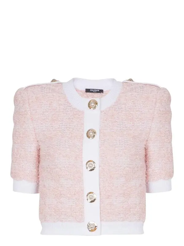 Balmain Tweed Cardigan - Pink