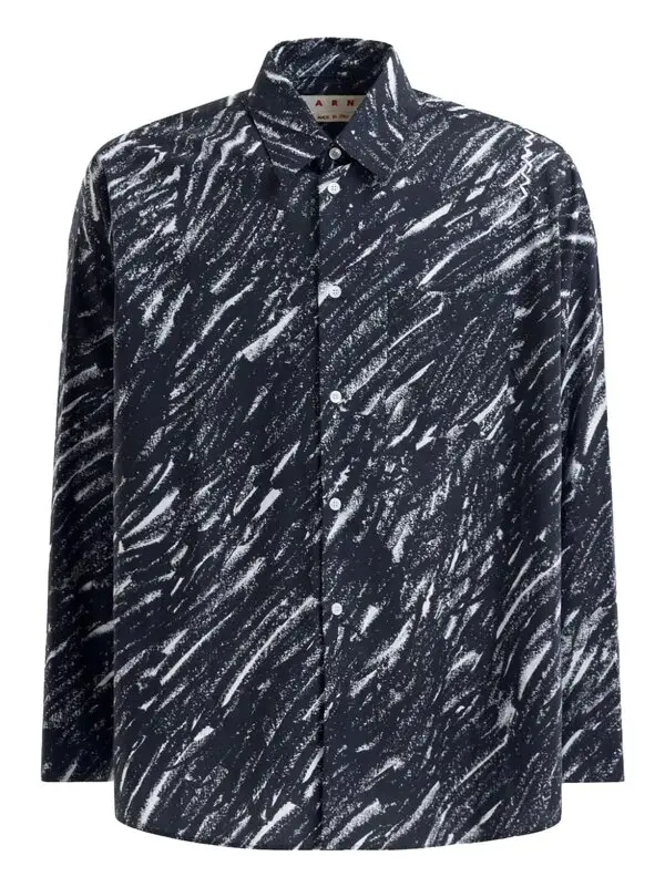 Marni Printed Cotton Shirt - Grey
