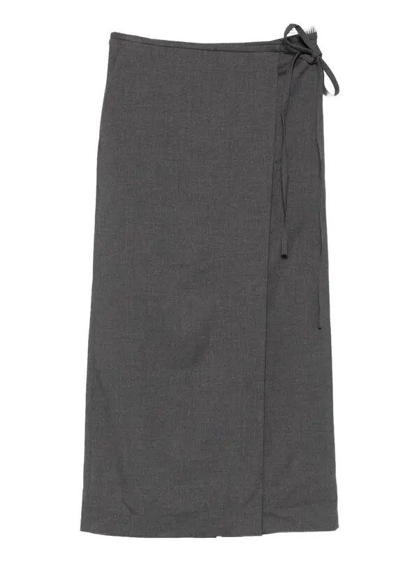 DUNST Midi Wrap Skirt - Grey