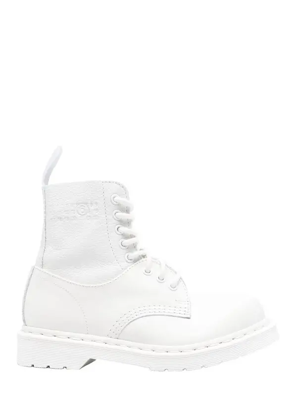 MM6 X DR.MARTENS Mm6 X Dr. Martens Leather Boots - White