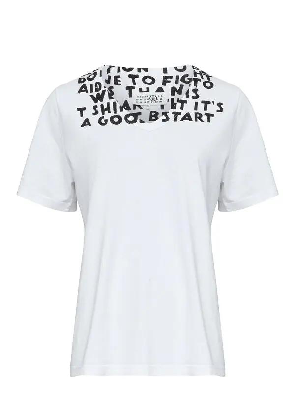 MAISON MARGIELA Printed Cotton T-shirt - White