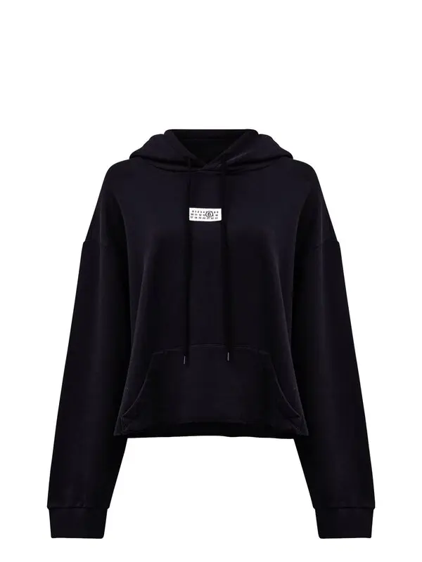 MAISON MARGIELA Logo Cotton Hoodie - Black