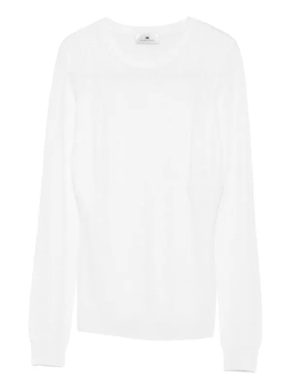 Elisabetta Franchi Wool Blend Crewneck Sweater - White