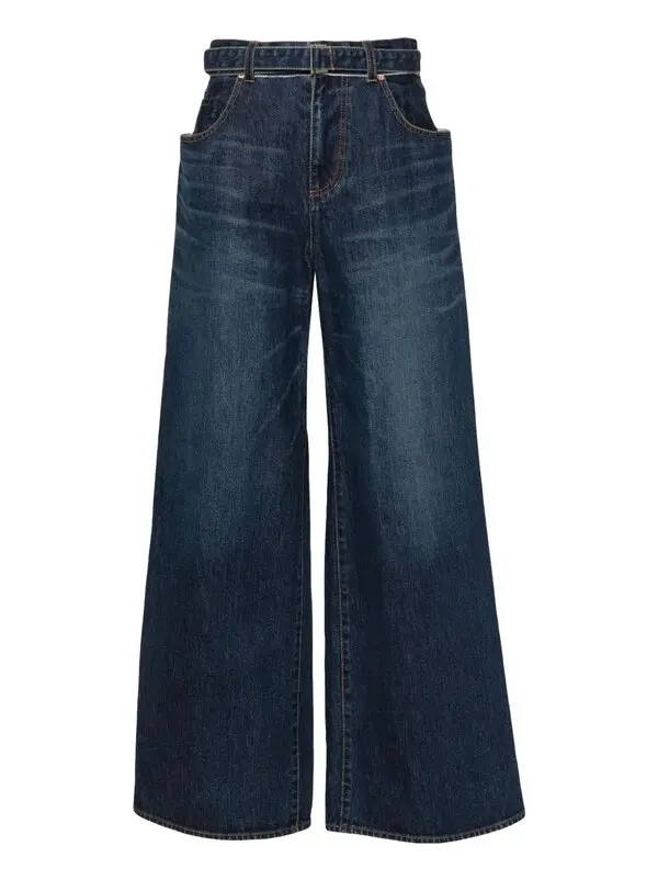 Sacai Wide-leg Denim Jeans - Blue