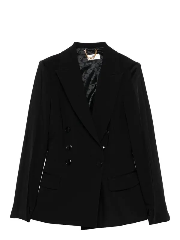Elisabetta Franchi Double-breasted Jacket - Black