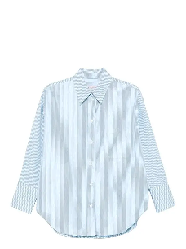 Alberto Biani Cotton Striped Shirt - Sky Blue