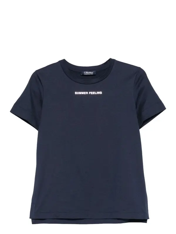 Max Mara Logo Cotton T-shirt - Blue