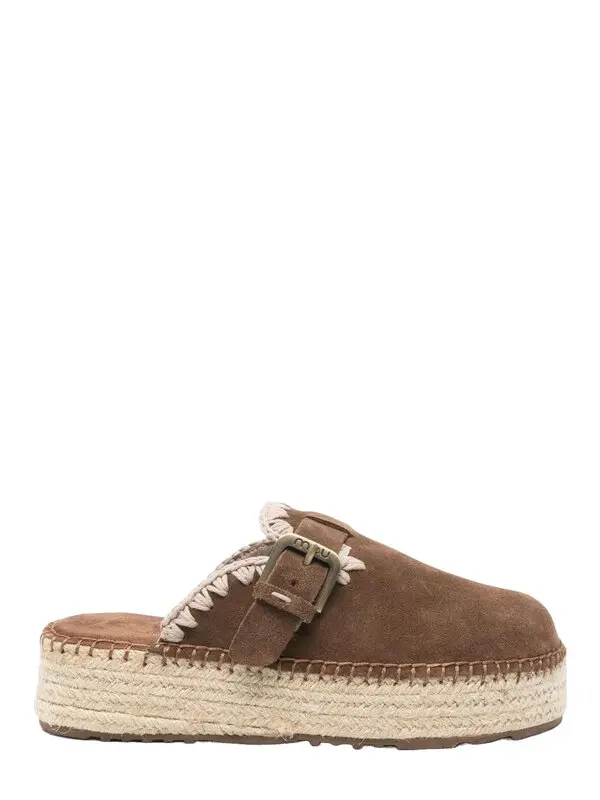 Mou Leather Slippers - Brown