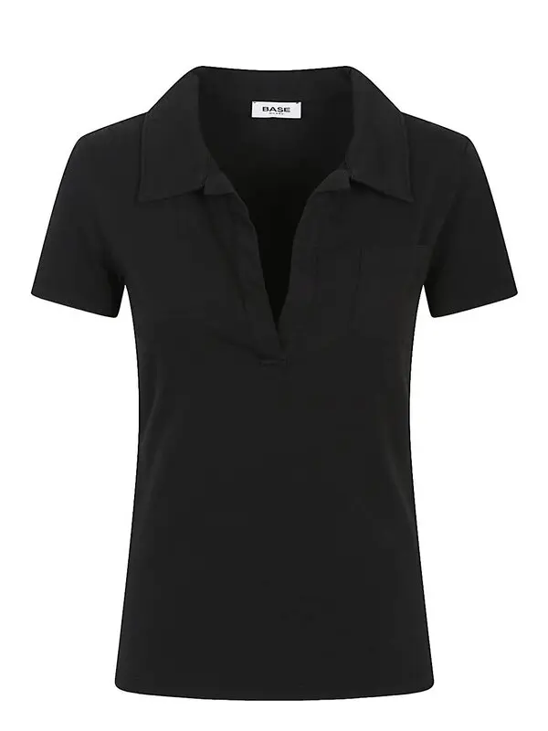 BASE Cotton Polo Shirt - Black