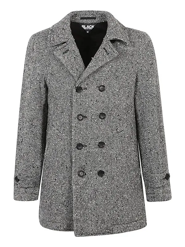 Comme Des Garçons Wool Double-breasted Coat - Black