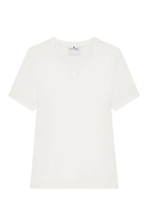 COURREGES Logo Cotton T-shirt - White