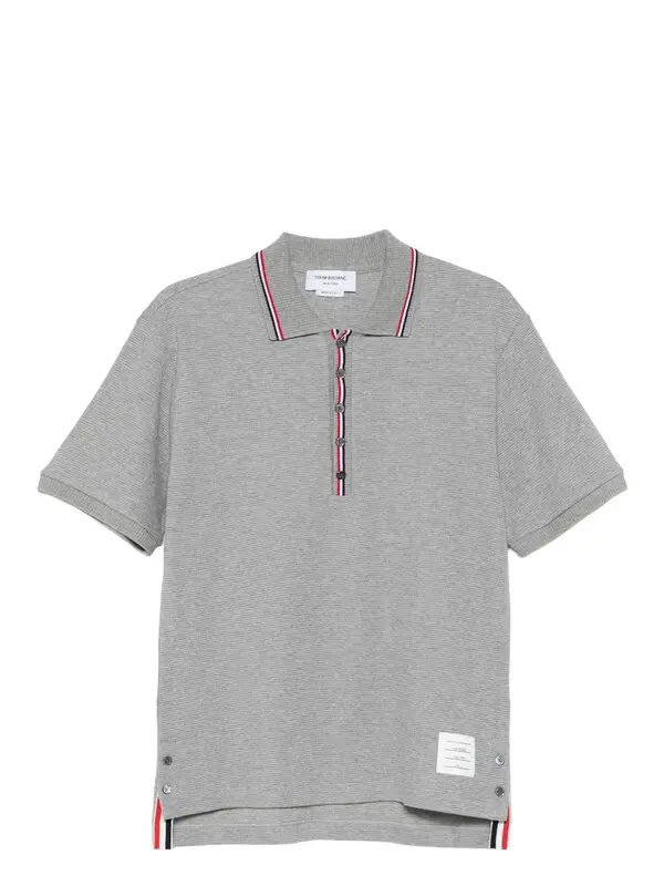 Thom Browne Rwb Cotton Polo Shirt - Grey
