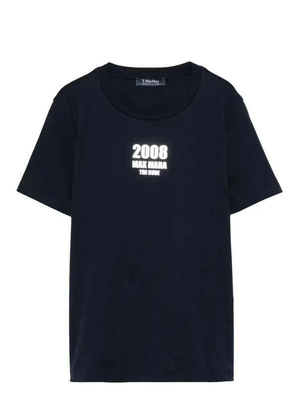 Max Mara Logo Cotton T-shirt - Blue