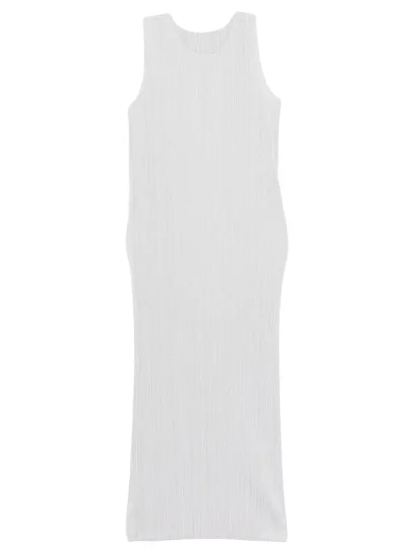 Issey Miyake Pleated Long Dress - Grey