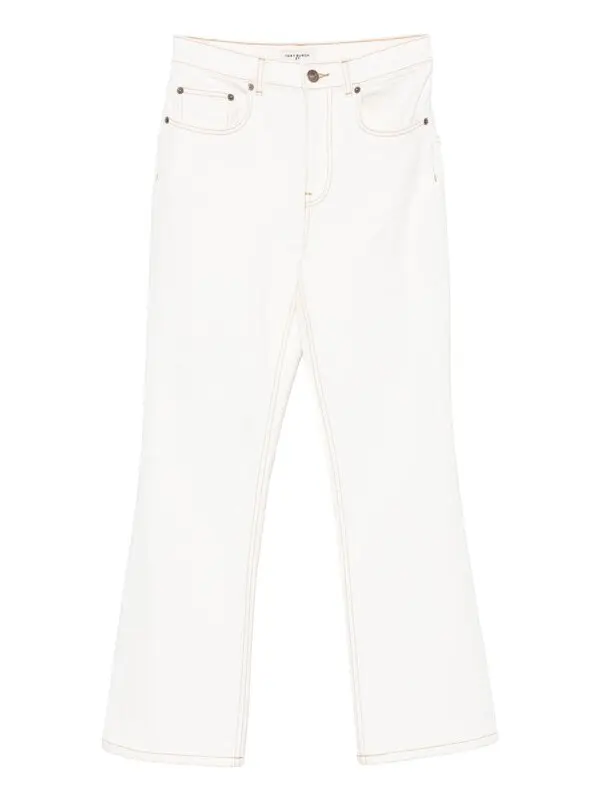 Tory Burch Flared Leg Denim Jeans - White