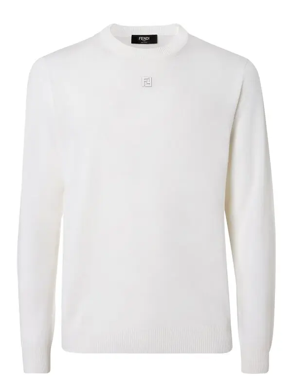 Fendi Wool Crewneck Sweater - White
