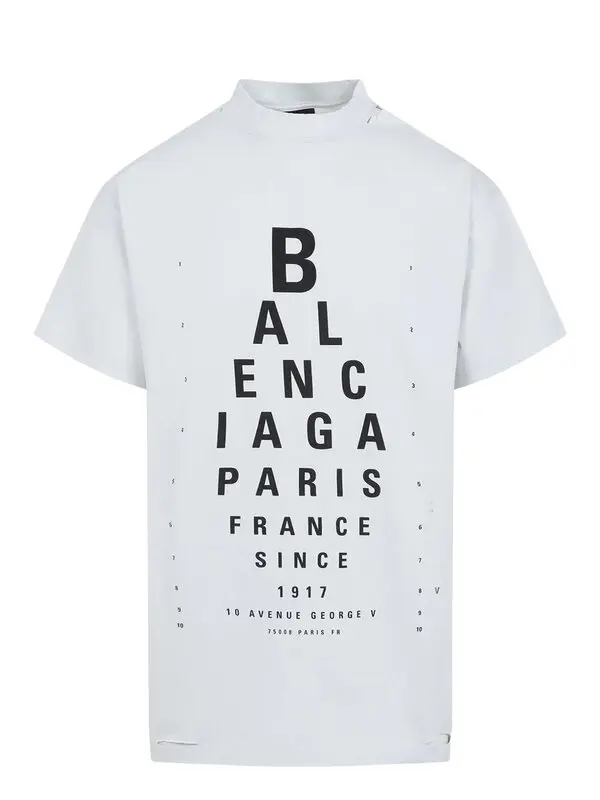 Balenciaga Optical Cotton T-shirt - White
