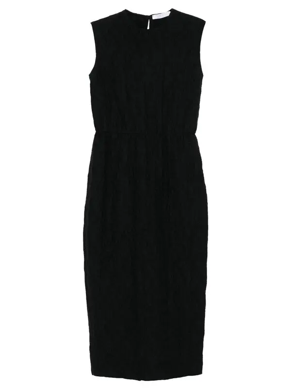 Harris Wharf London Cotton Long Dress - Black
