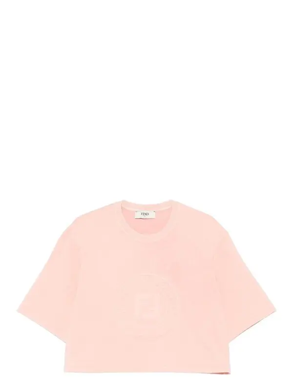 Fendi Logo Cotton T-shirt - Pink